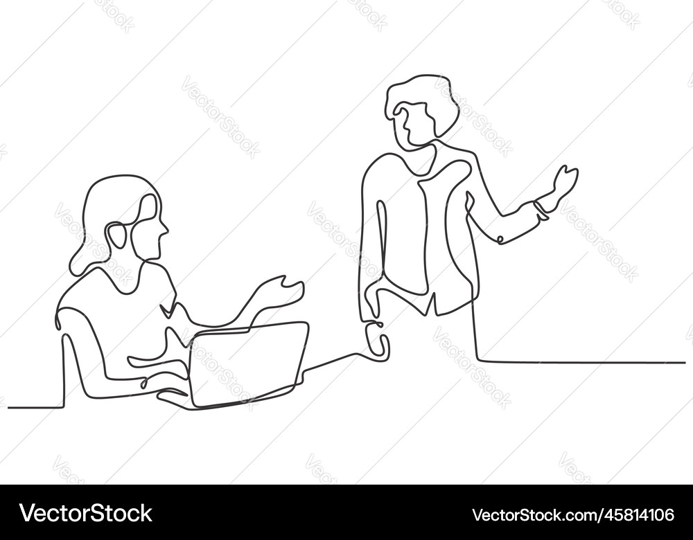 Continuous one line drawing of business Royalty Free Vector