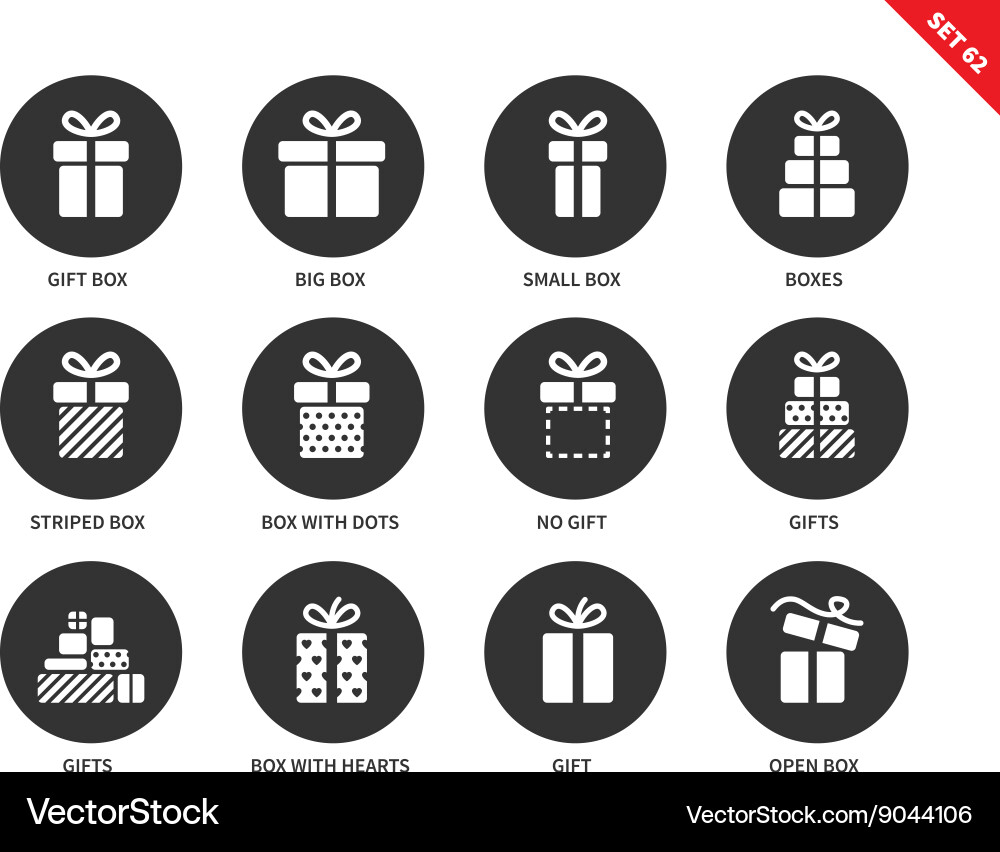 Gifts icons on white background Royalty Free Vector Image