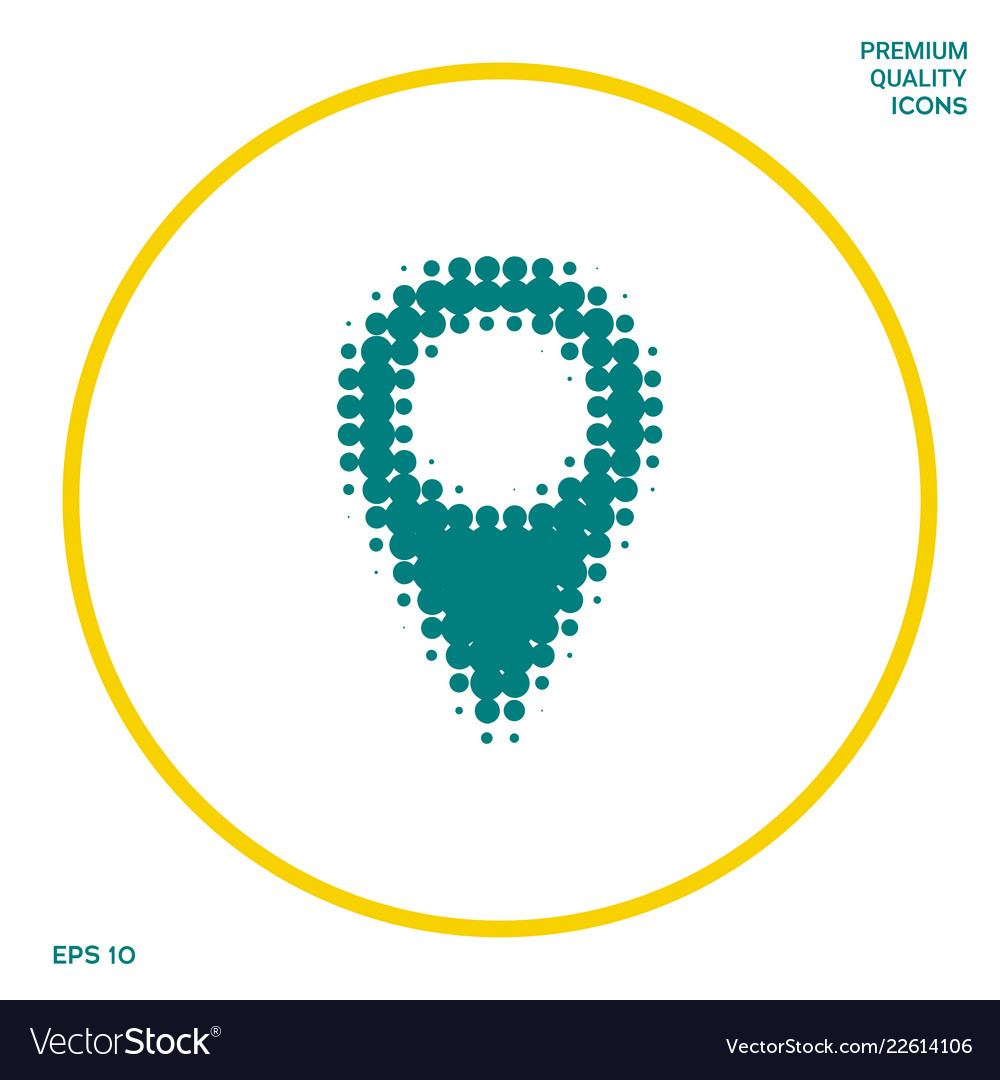 Map pointer halftone logo graphic elements Vector Image