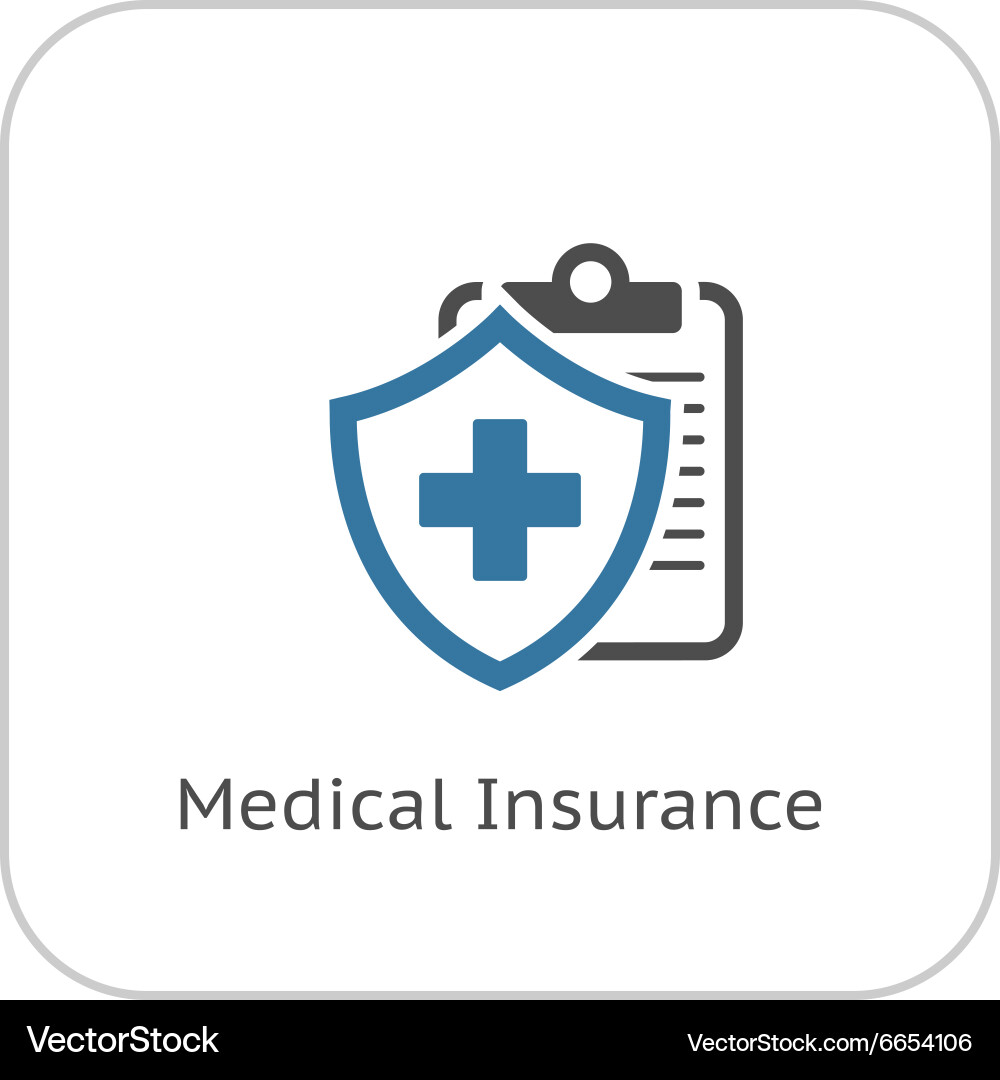 Medical Insurance Icon Flat Design Royalty Free Vector Image