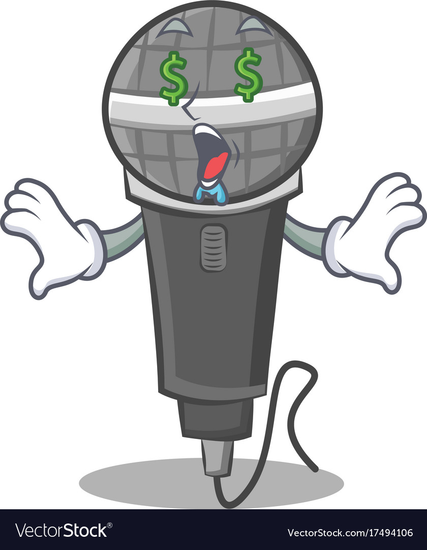 Money eye microphone cartoon character design Vector Image Money eye microphone cartoon character design Vector Image