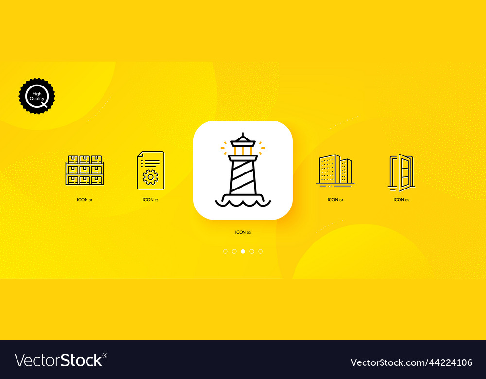 Open door boxes shelf and technical documentation Vector Image