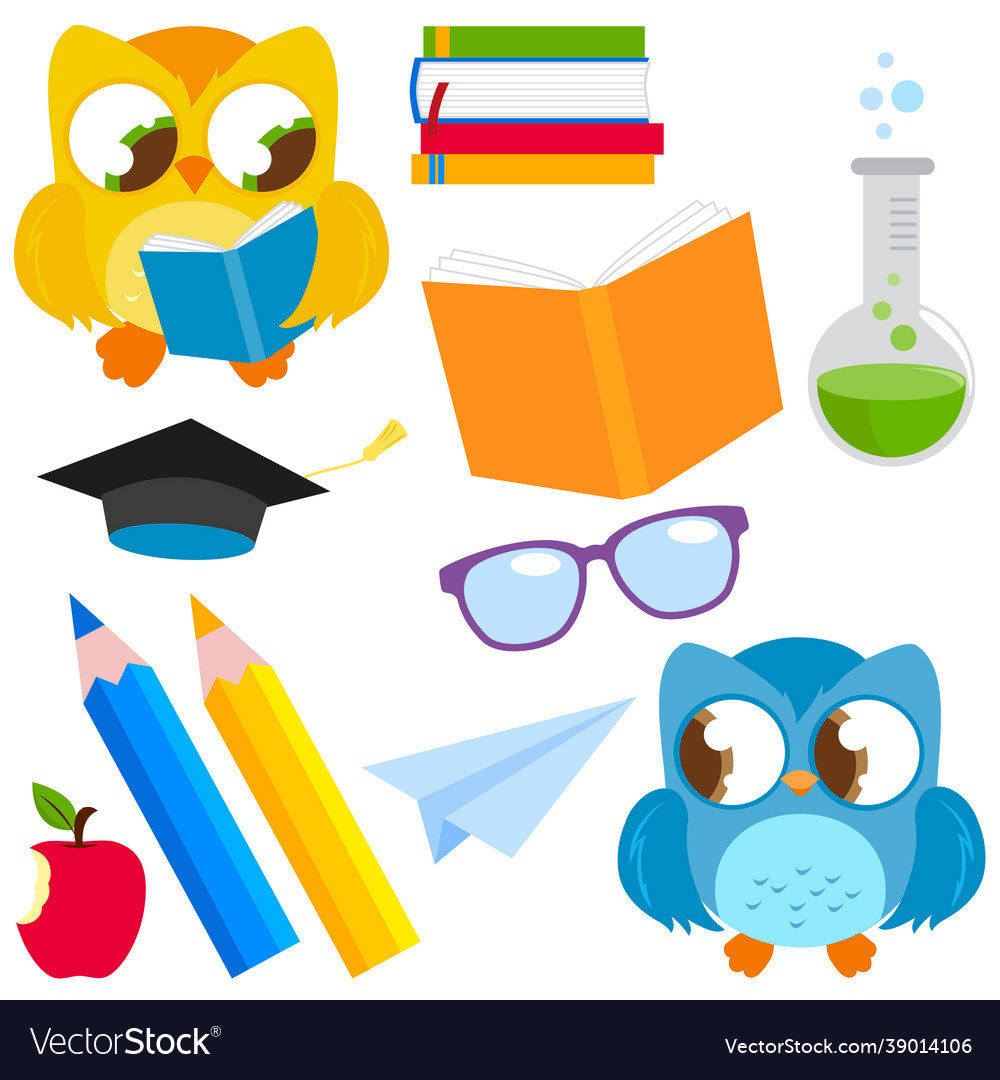 School objects Royalty Free Vector Image - VectorStock