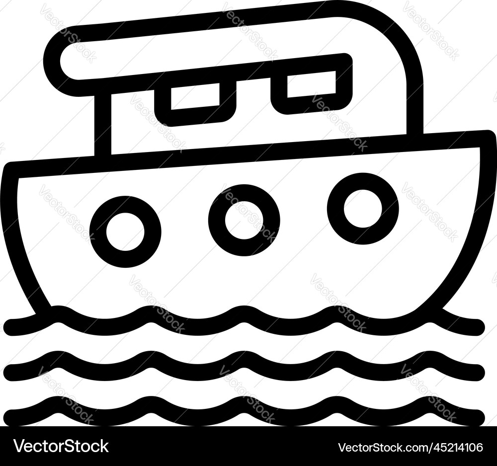Sea ship icon outline swim camp Royalty Free Vector Image