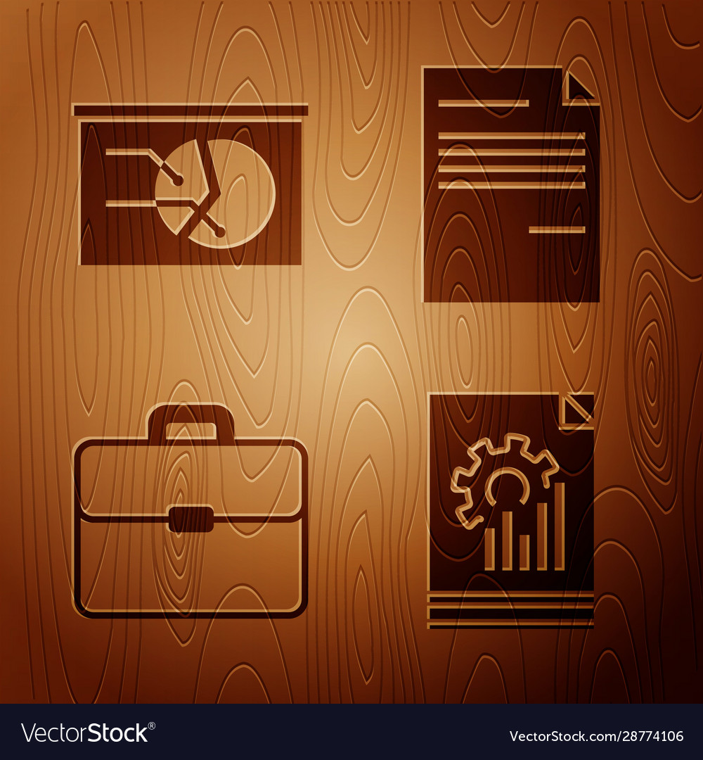Set document with graph chart board with graph Vector Image