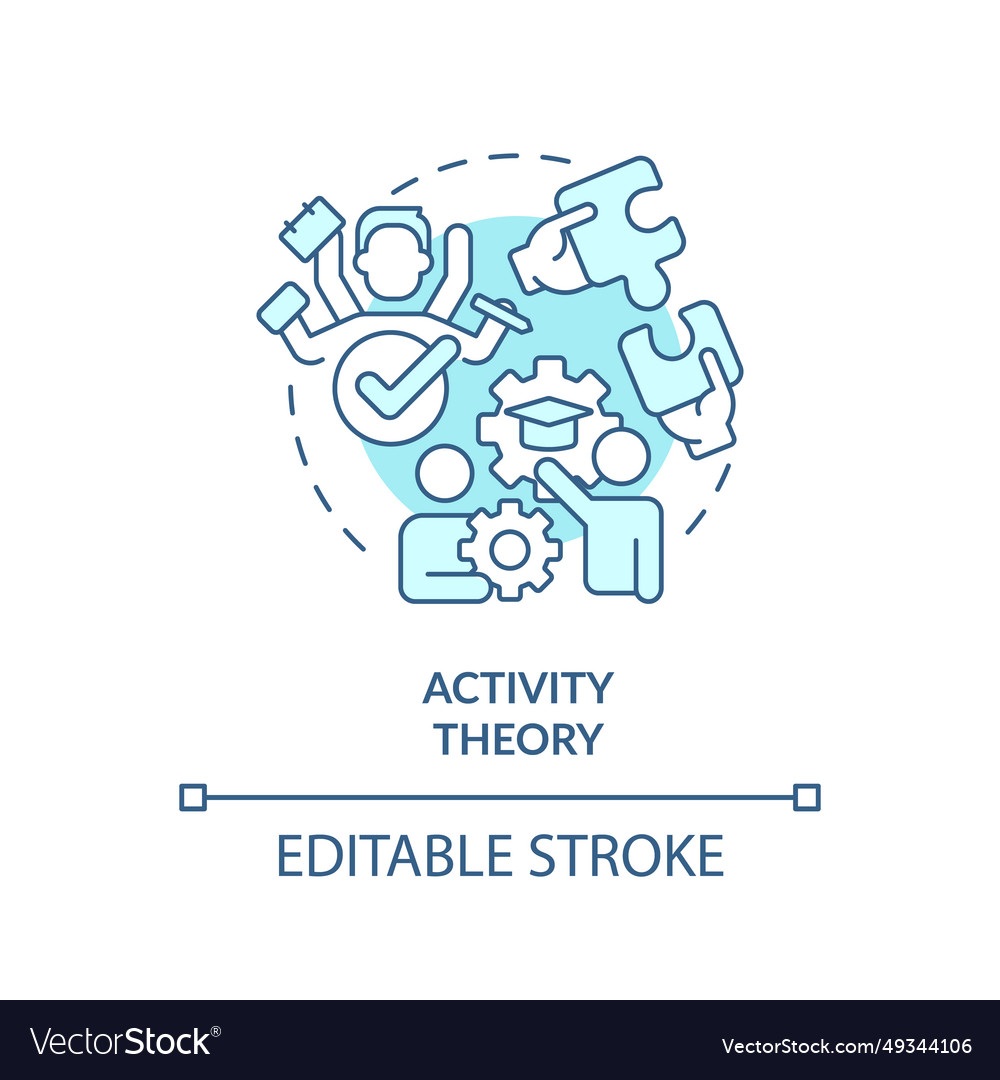 Thin line blue icon activity theory concept Vector Image