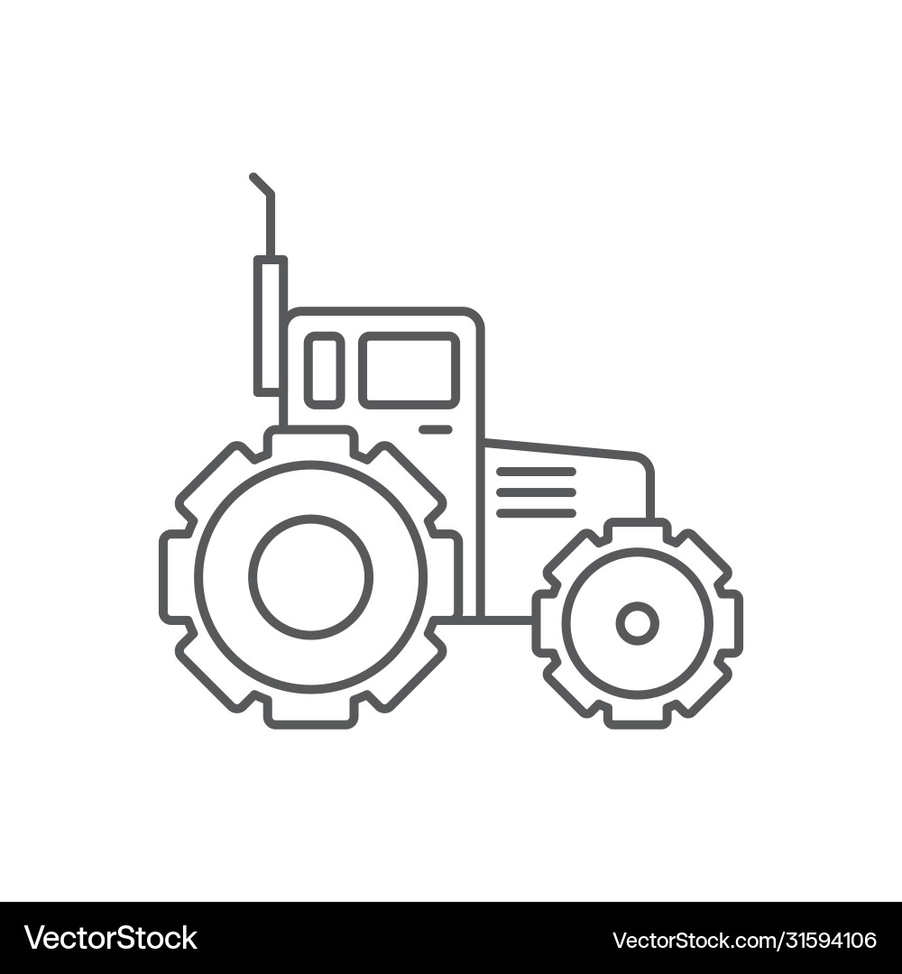Tractor icon symbol harvest tool isolated Vector Image