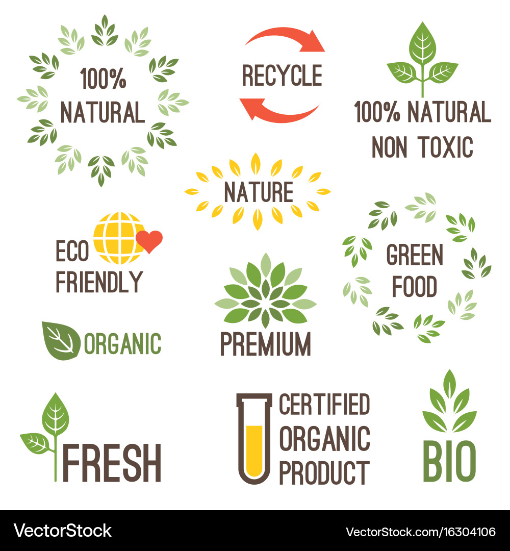 Typography design for organic food Royalty Free Vector Image