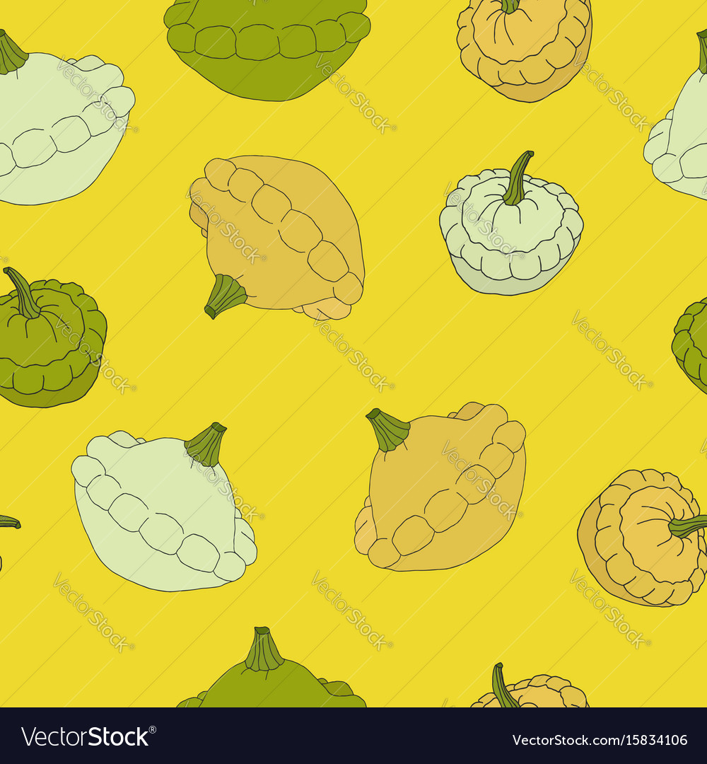 Vegetable pattern with squash Royalty Free Vector Image