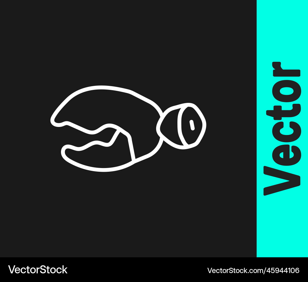 White line lobster or crab claw icon isolated Vector Image
