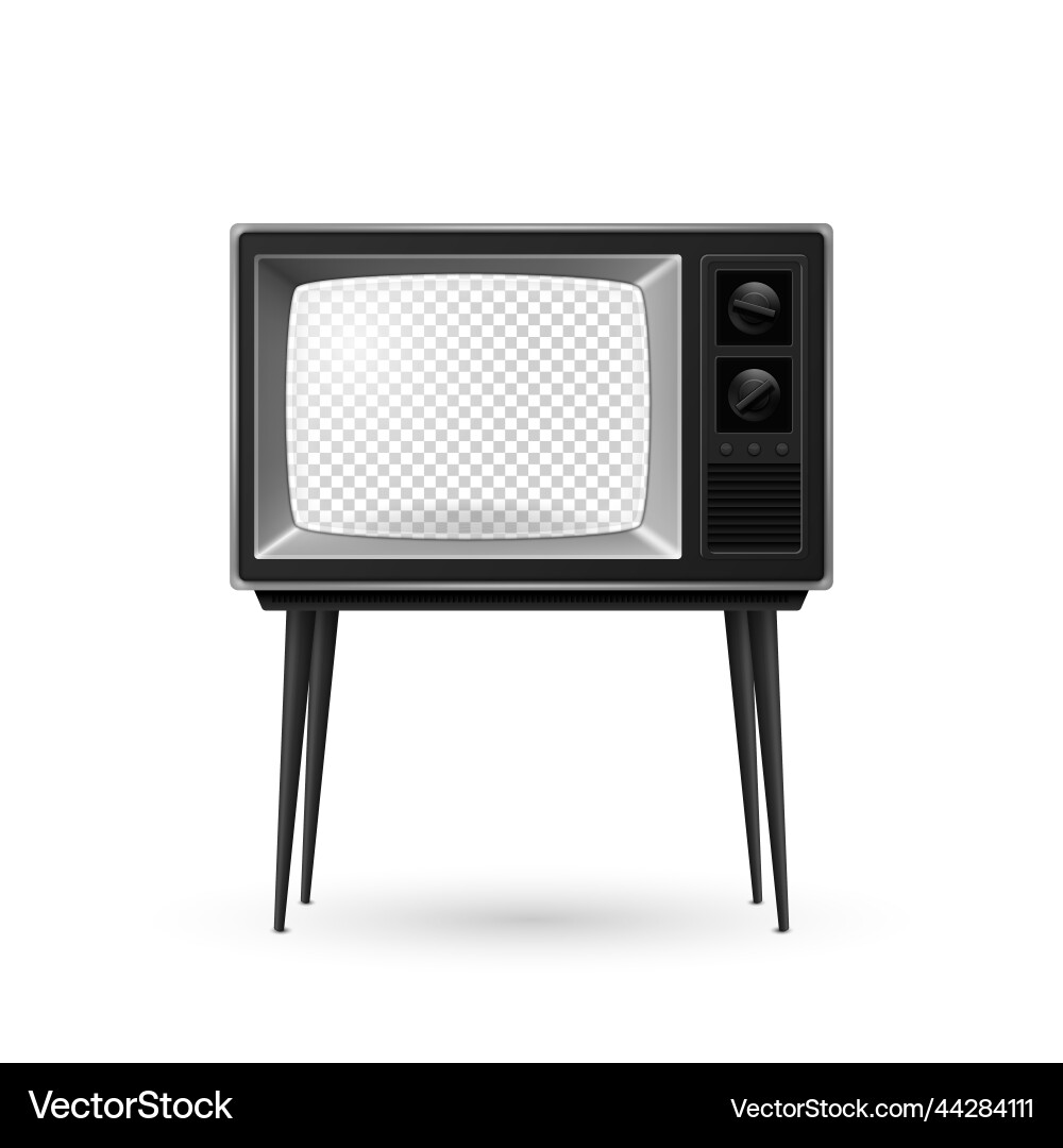 3d realistic retro tv receiver Royalty Free Vector Image