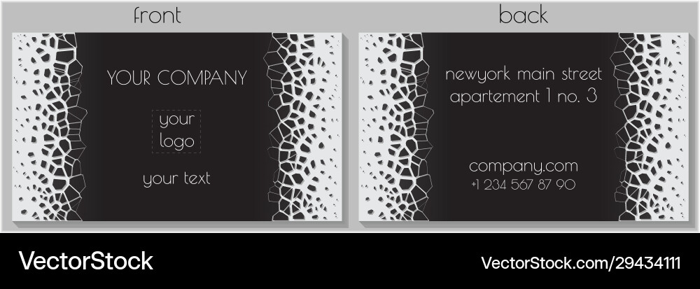 Business card design with cracked and dissolving Vector Image
