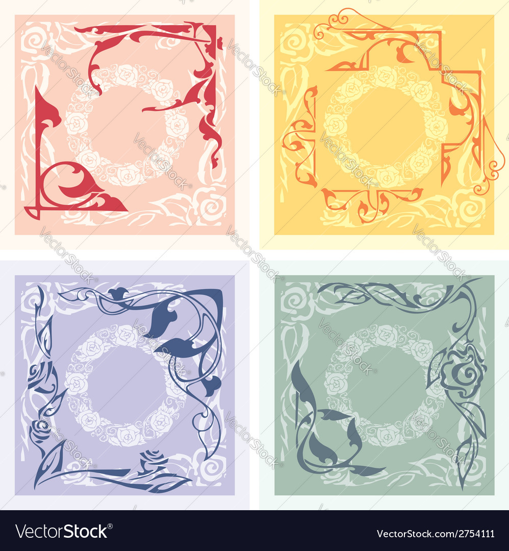 Corner design - set Royalty Free Vector Image - VectorStock