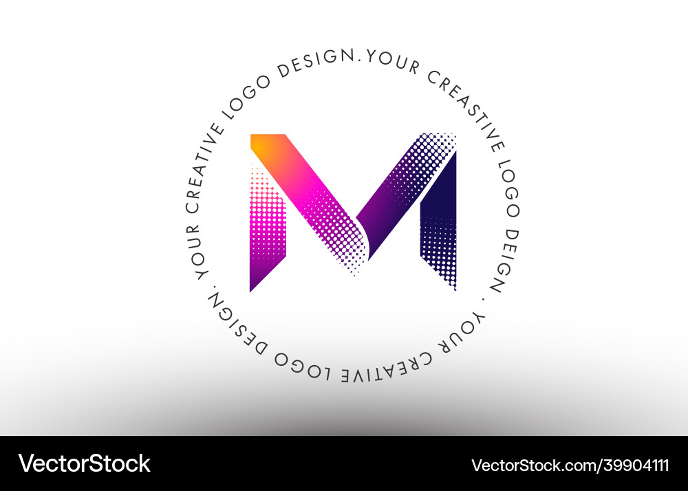 Dots letter m logo m letter design with Royalty Free Vector