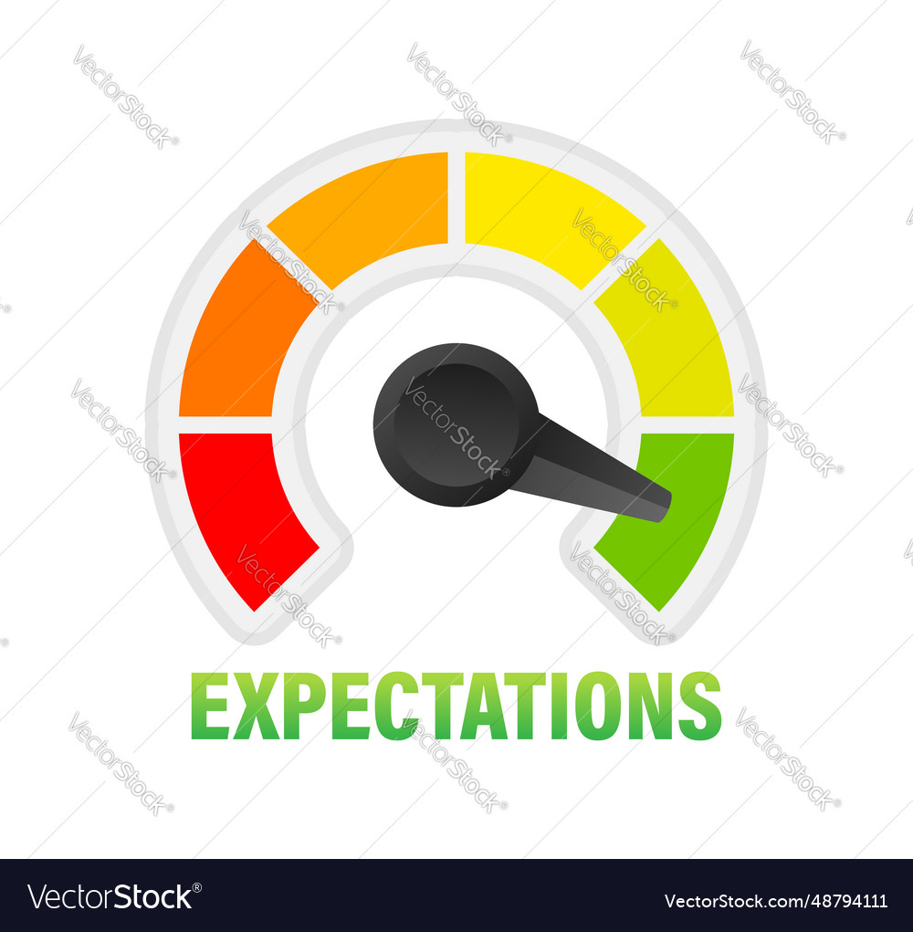 Expectations level meter measuring scale Vector Image
