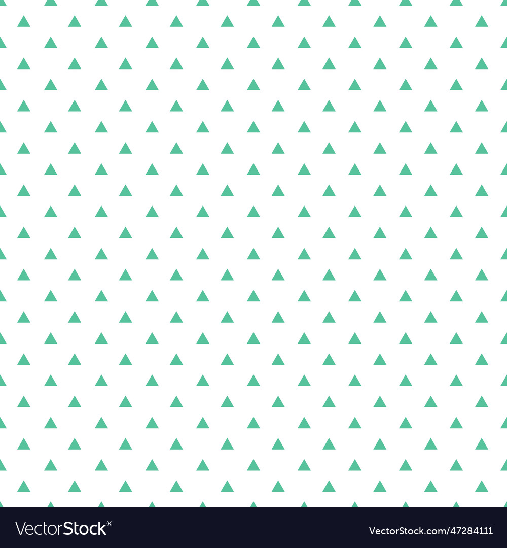 Green Seamless Triangles Pattern On White Vector Image
