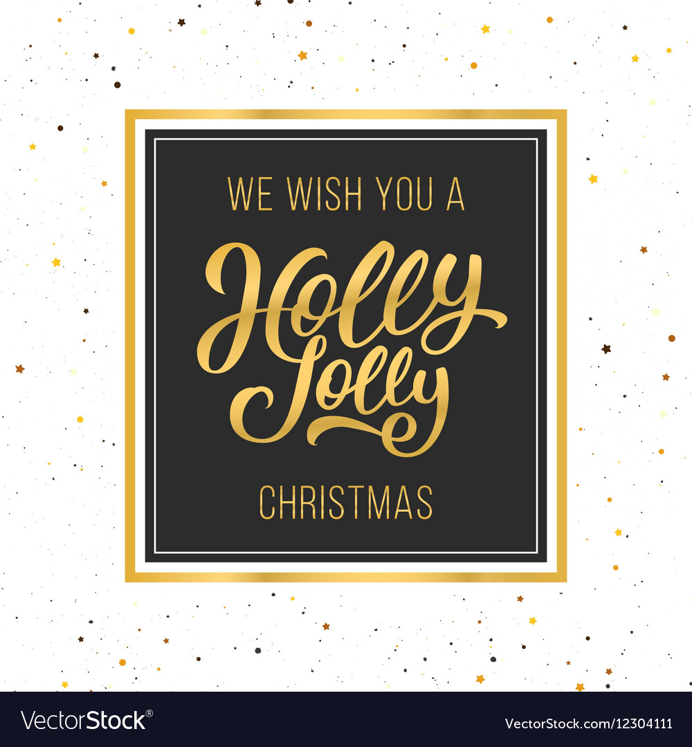 Holly jolly christmas text on premium background Vector Image