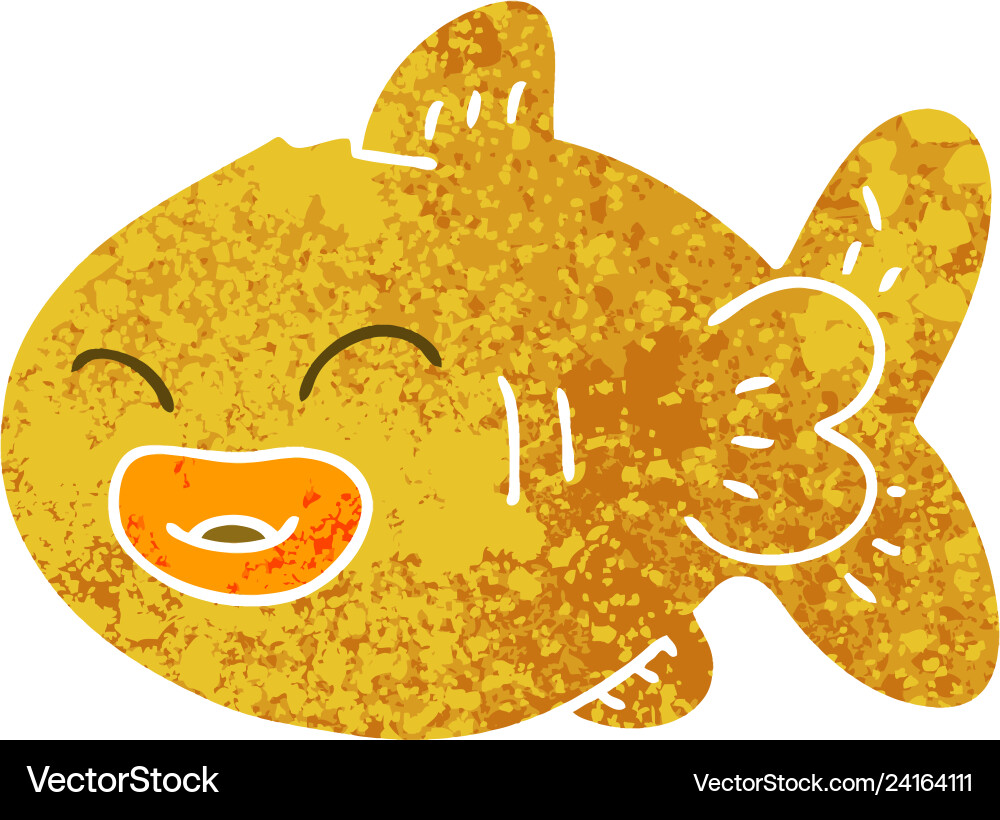 Quirky retro style cartoon fish Royalty Free Vector Image