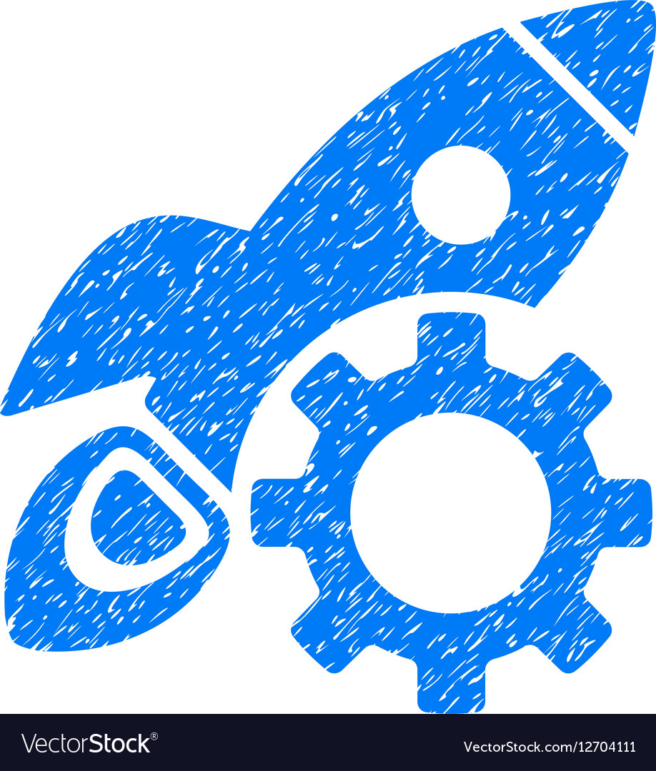 Rocket development grainy texture icon Royalty Free Vector