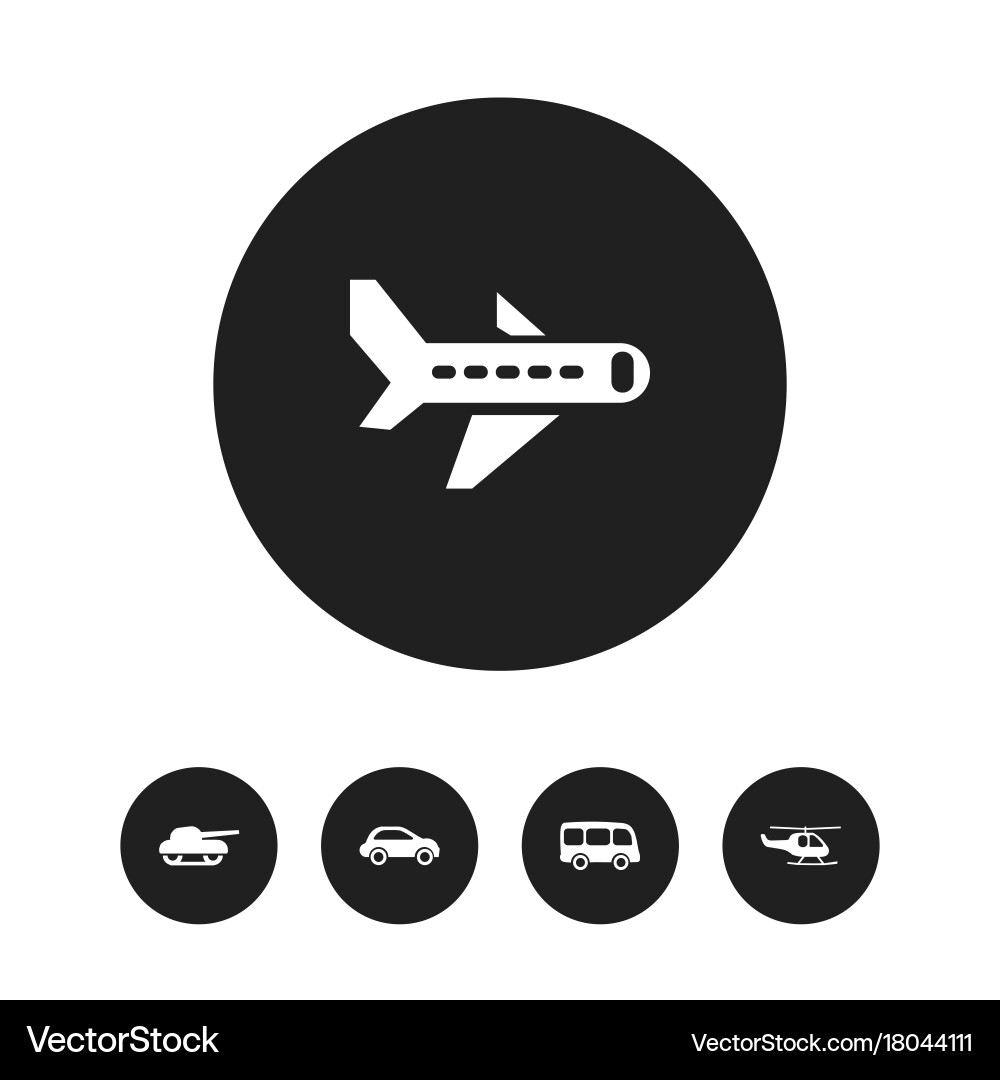 Set of 5 editable transport icons includes Vector Image