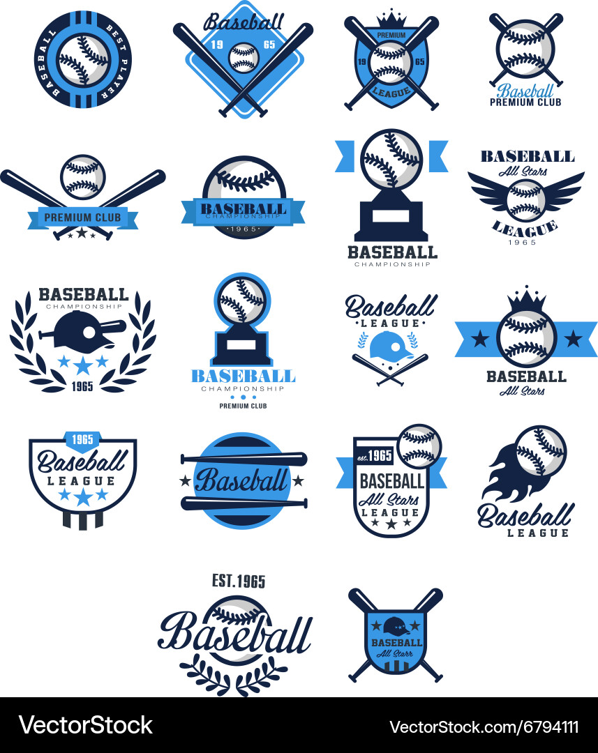 Set Of Baseball Badge Collection Royalty Free Vector Image