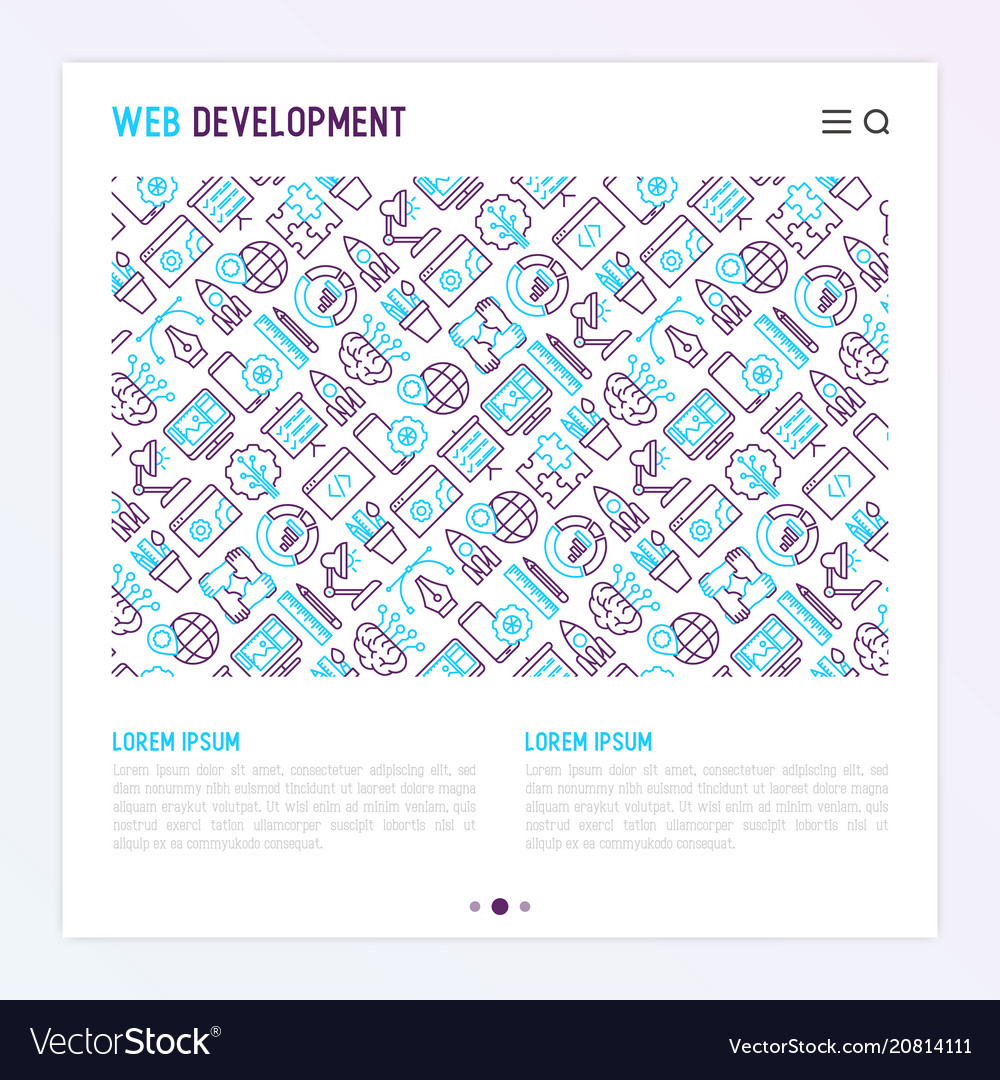 Web development concept with thin line icons Vector Image