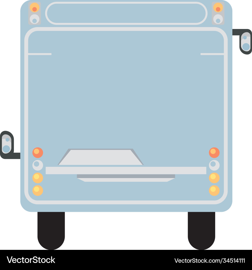 White bus front public transport vehicle icon Vector Image