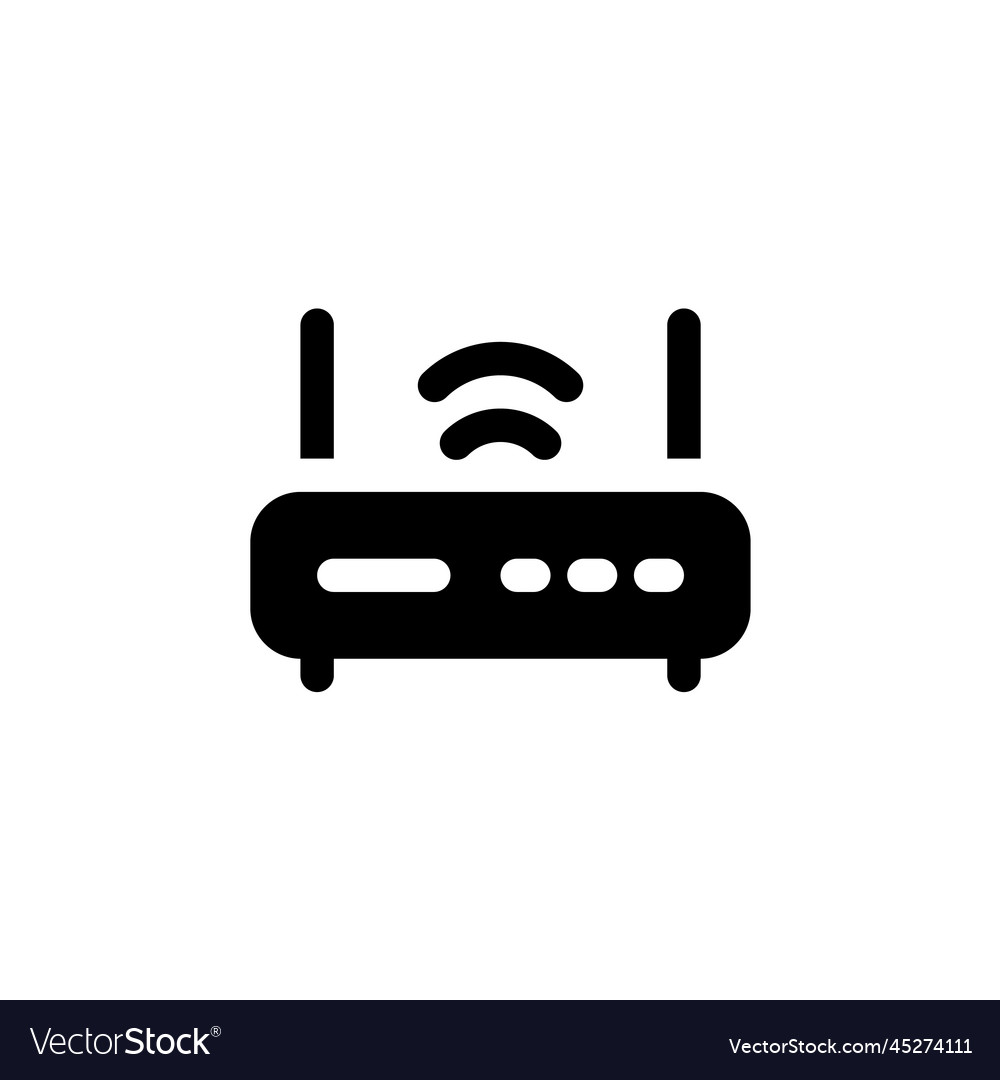 Wifi router icon computer component icon solid Vector Image