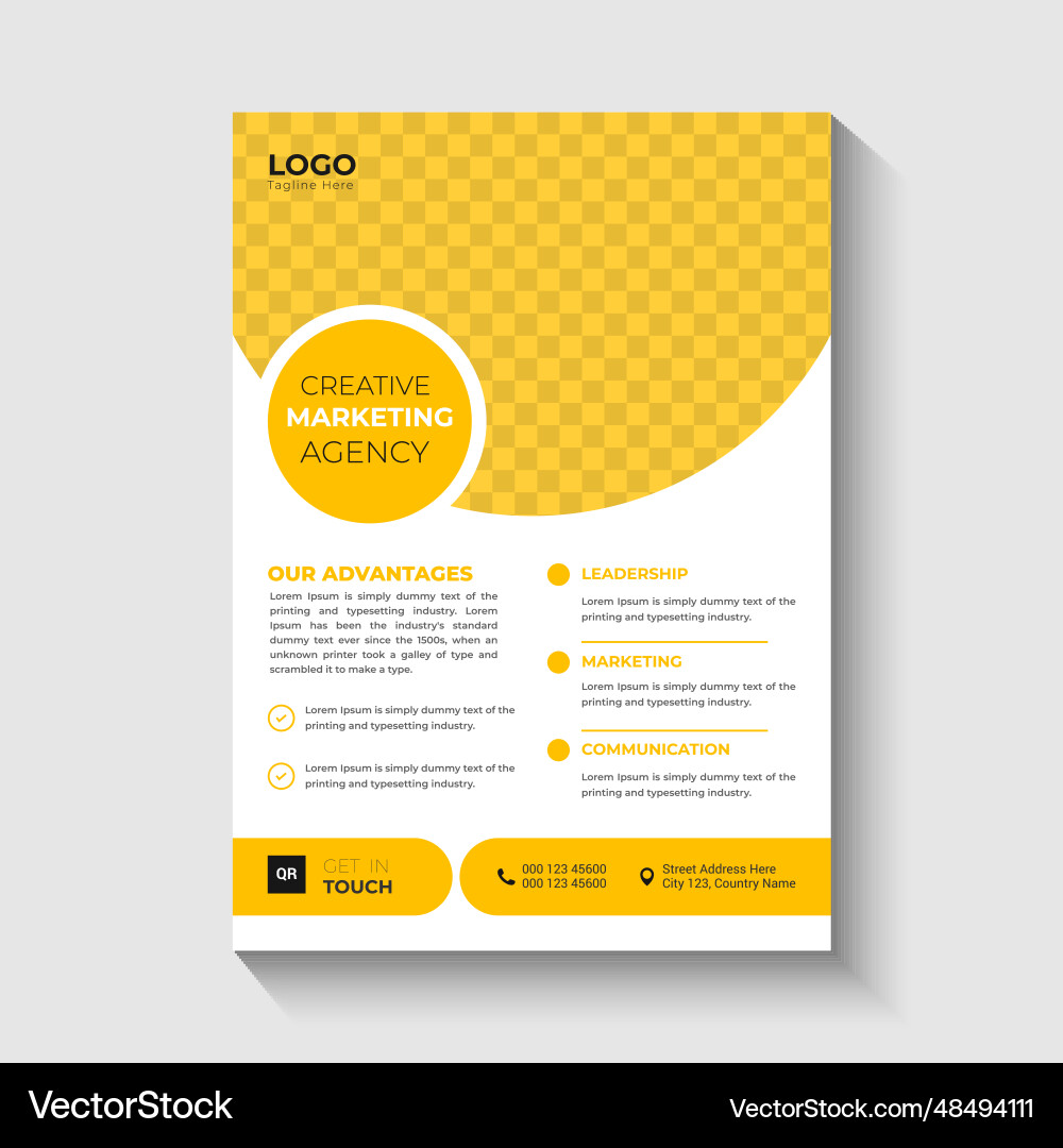 Yellow color business flyer design Royalty Free Vector Image