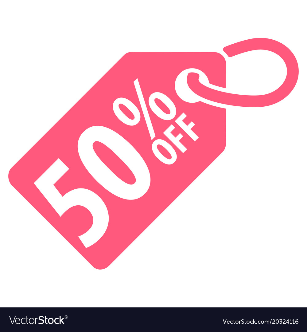 50 Percent Off Tag Royalty Free Vector Image VectorStock