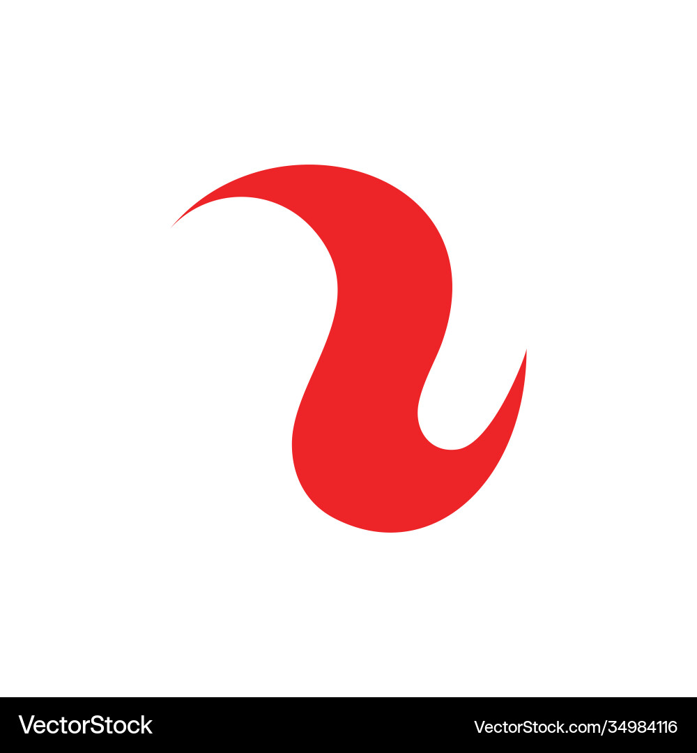 Abstract letter r simple curves geometric fire Vector Image