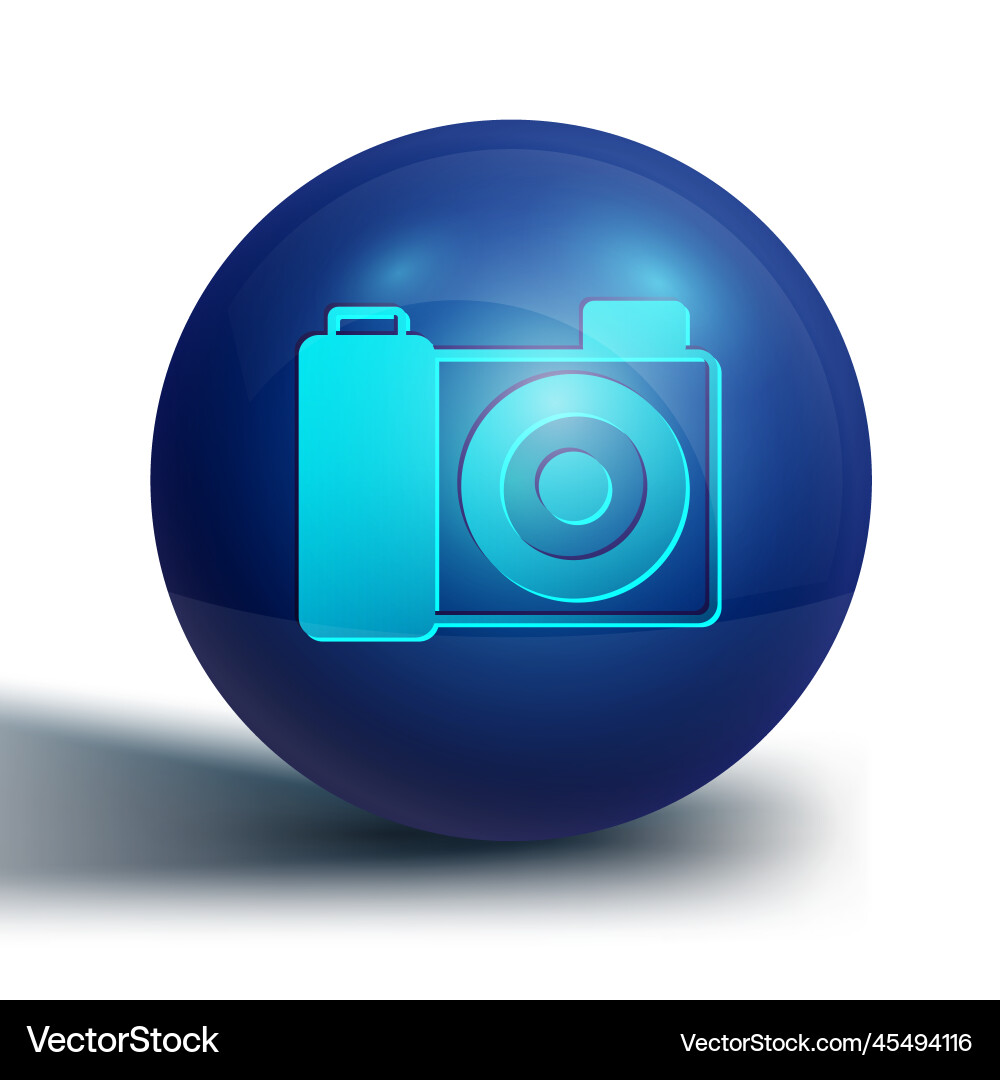 Blue photo camera icon isolated on white Vector Image