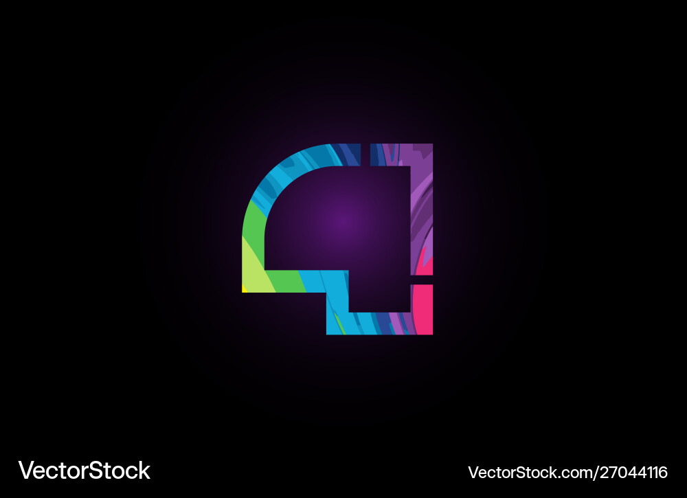 Colored number 4 for company logo icon Royalty Free Vector