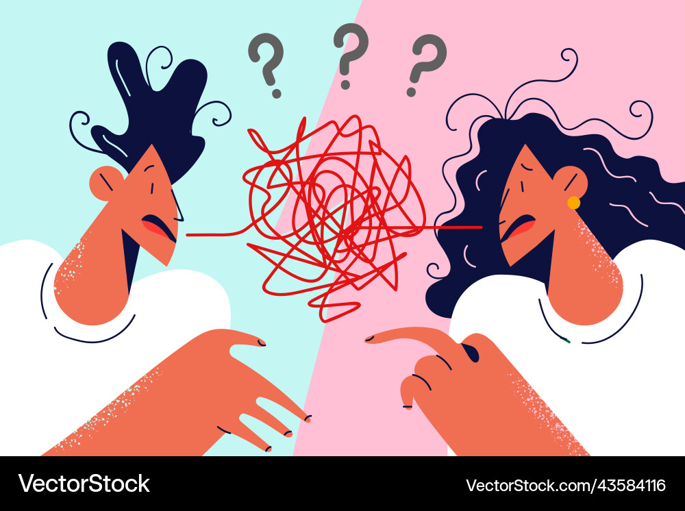 Couple fight have misunderstanding in relations Vector Image