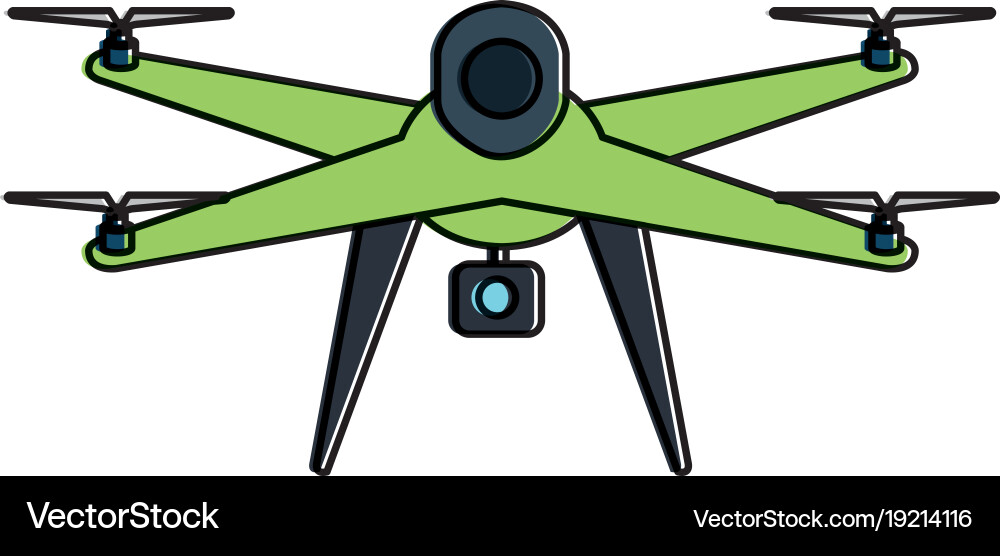 Drone technology with camera Royalty Free Vector Image