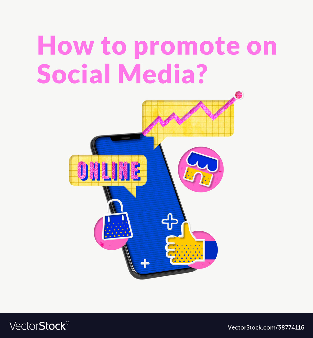 Editable online advertising template with mobile Vector Image