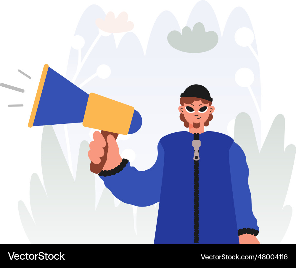 Empowered voice in activism individual Royalty Free Vector