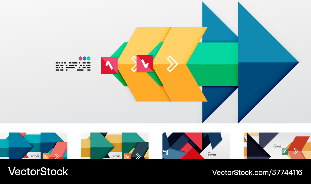 Flat style colorful geometric shapes abstract Vector Image