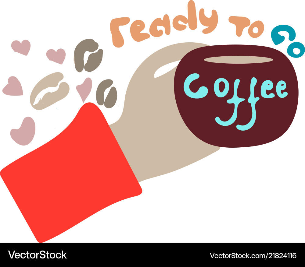 Hand holding coffee cup latte american espresso Vector Image