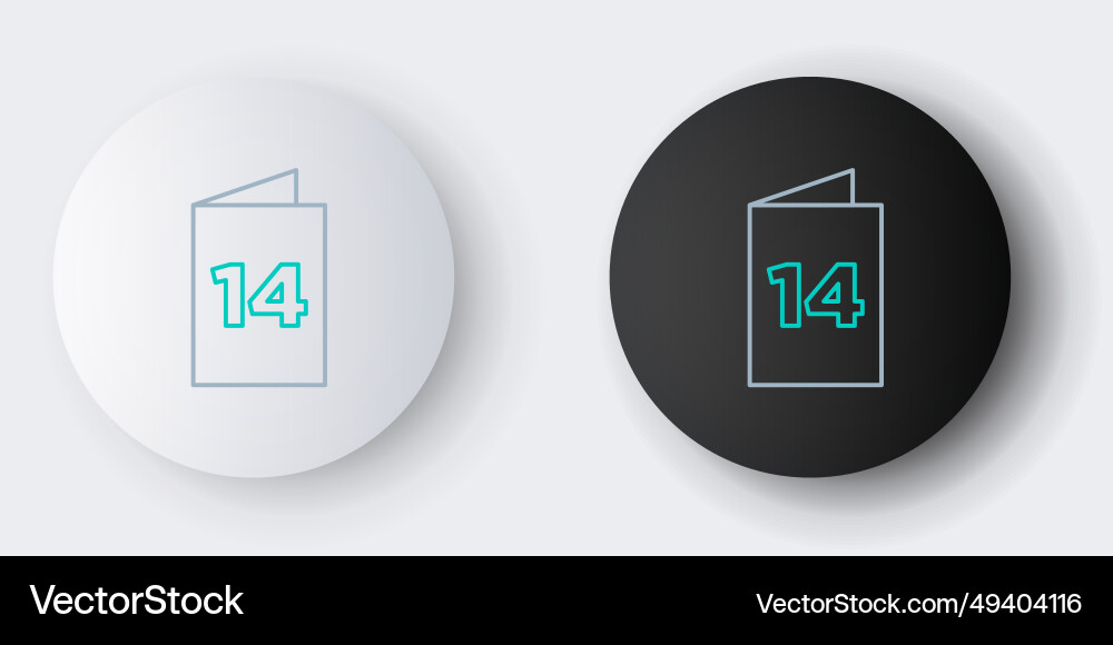 Line greeting card icon isolated on grey Vector Image