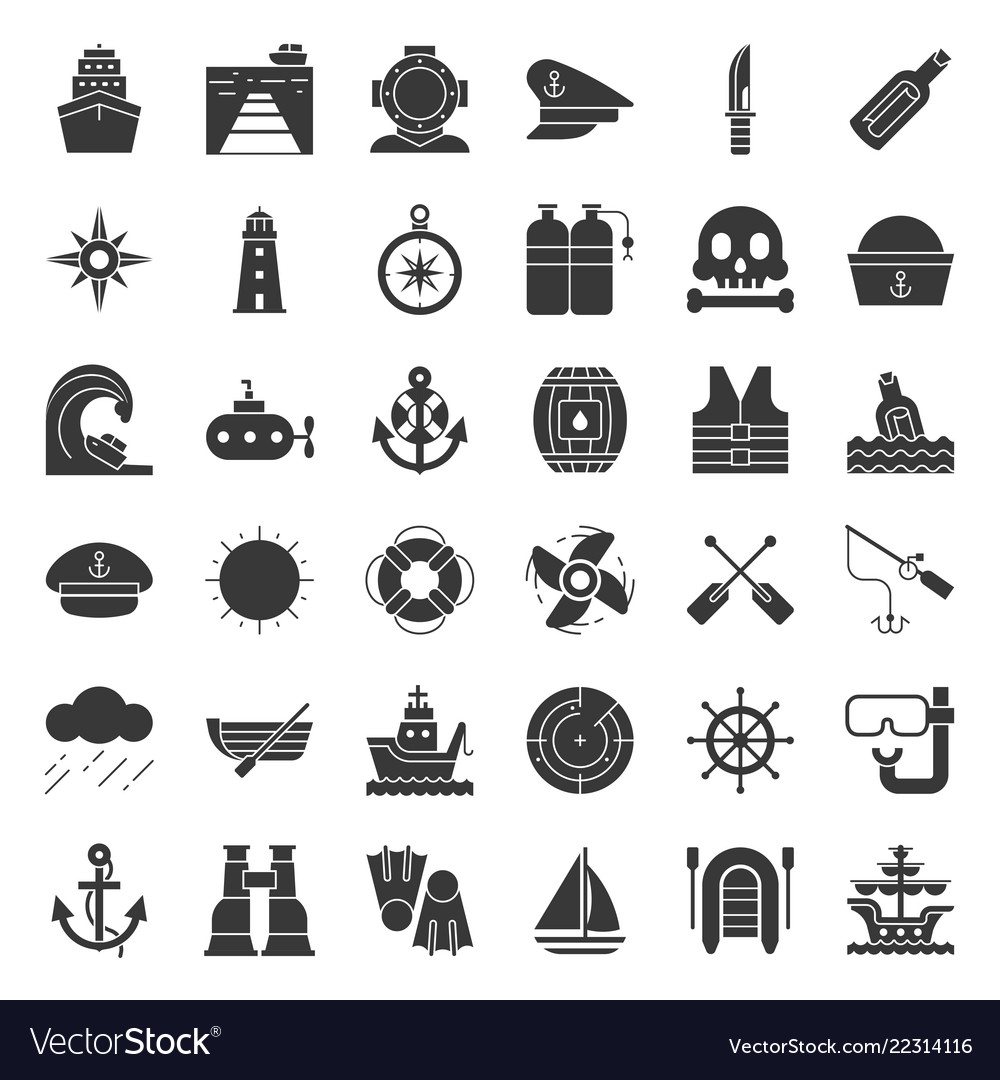 Nautical And Sailor Related Icon Set Solid Style Vector Image nautical-and-sailor-related-icon-set-solid-style-vector-image