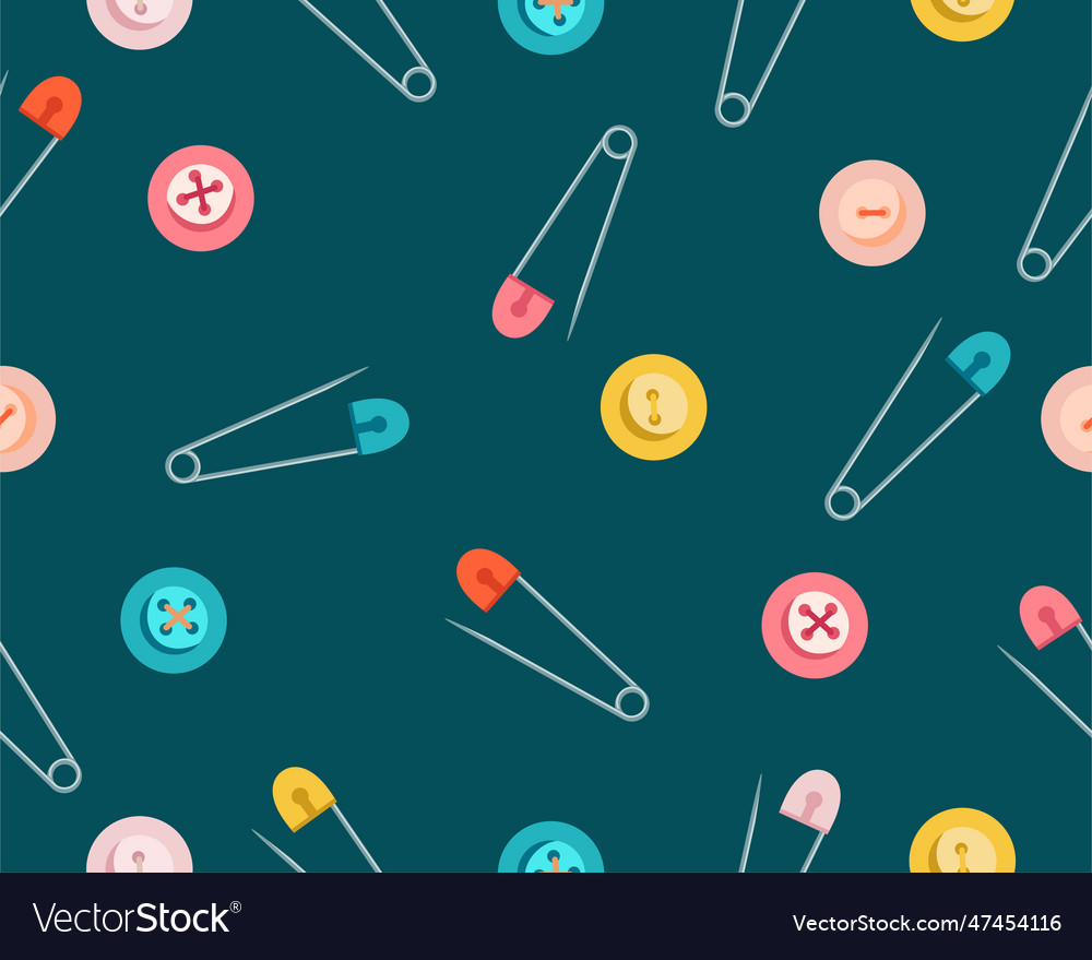 Seamless pattern using sewing tools Royalty Free Vector