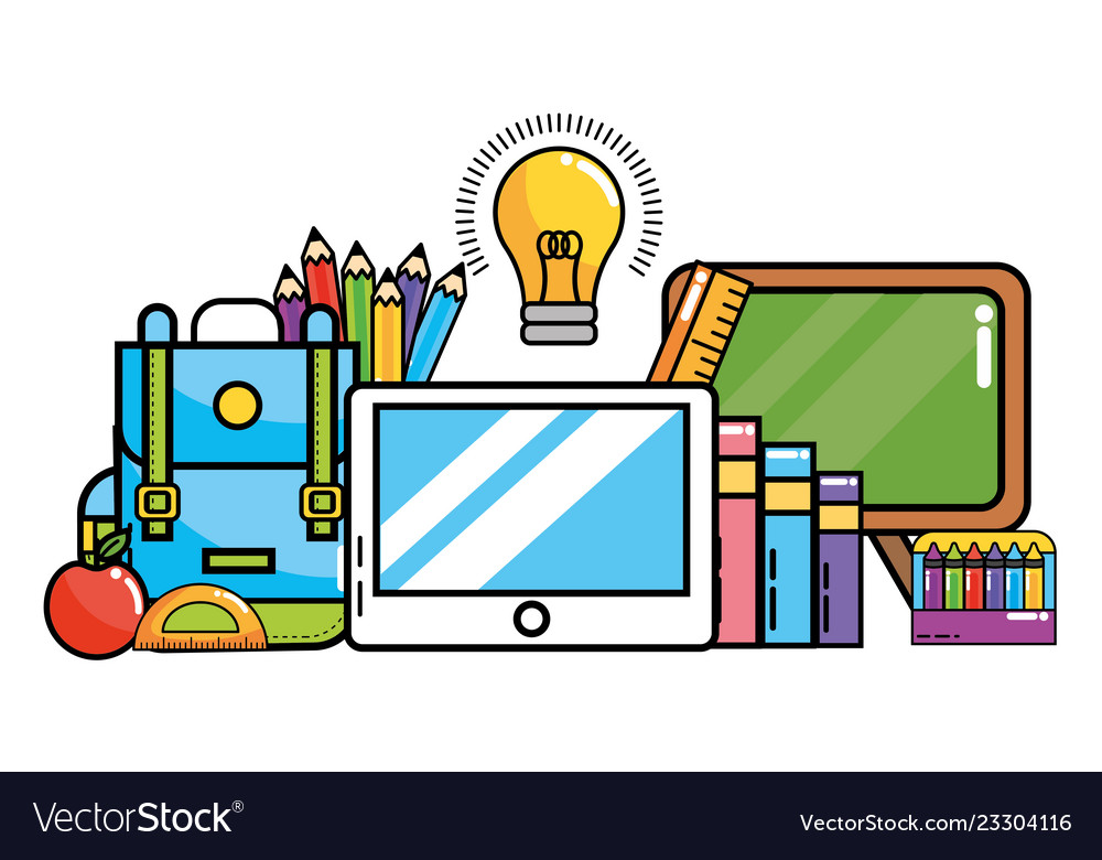 Study element cartoon Royalty Free Vector Image