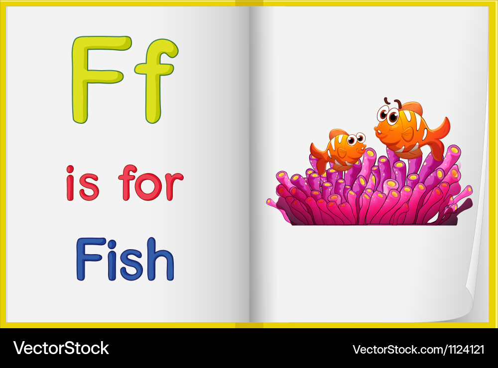 A picture of fish in book Royalty Free Vector Image