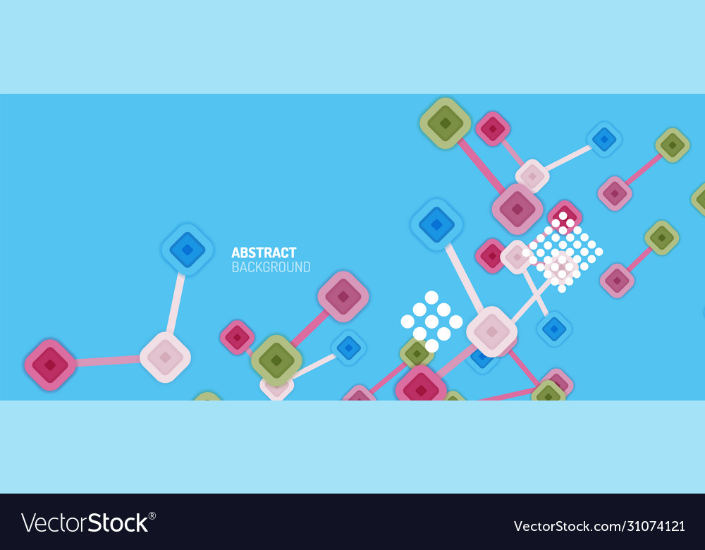 Abstract square dot connections flat style Vector Image