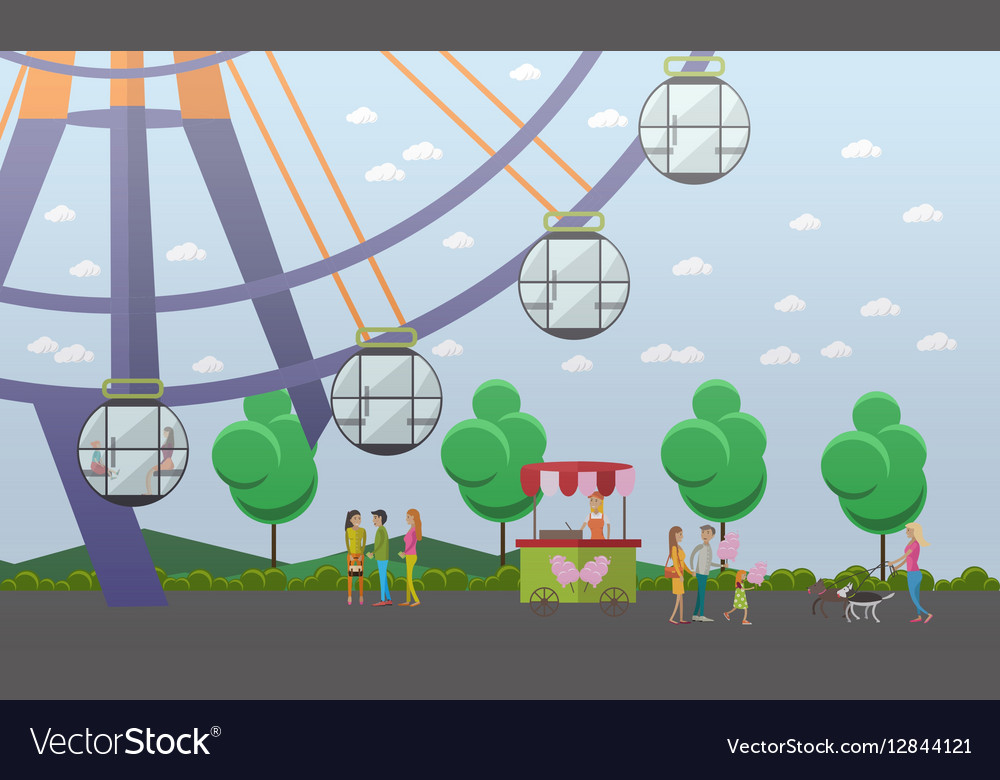Amusement park concept Royalty Free Vector Image