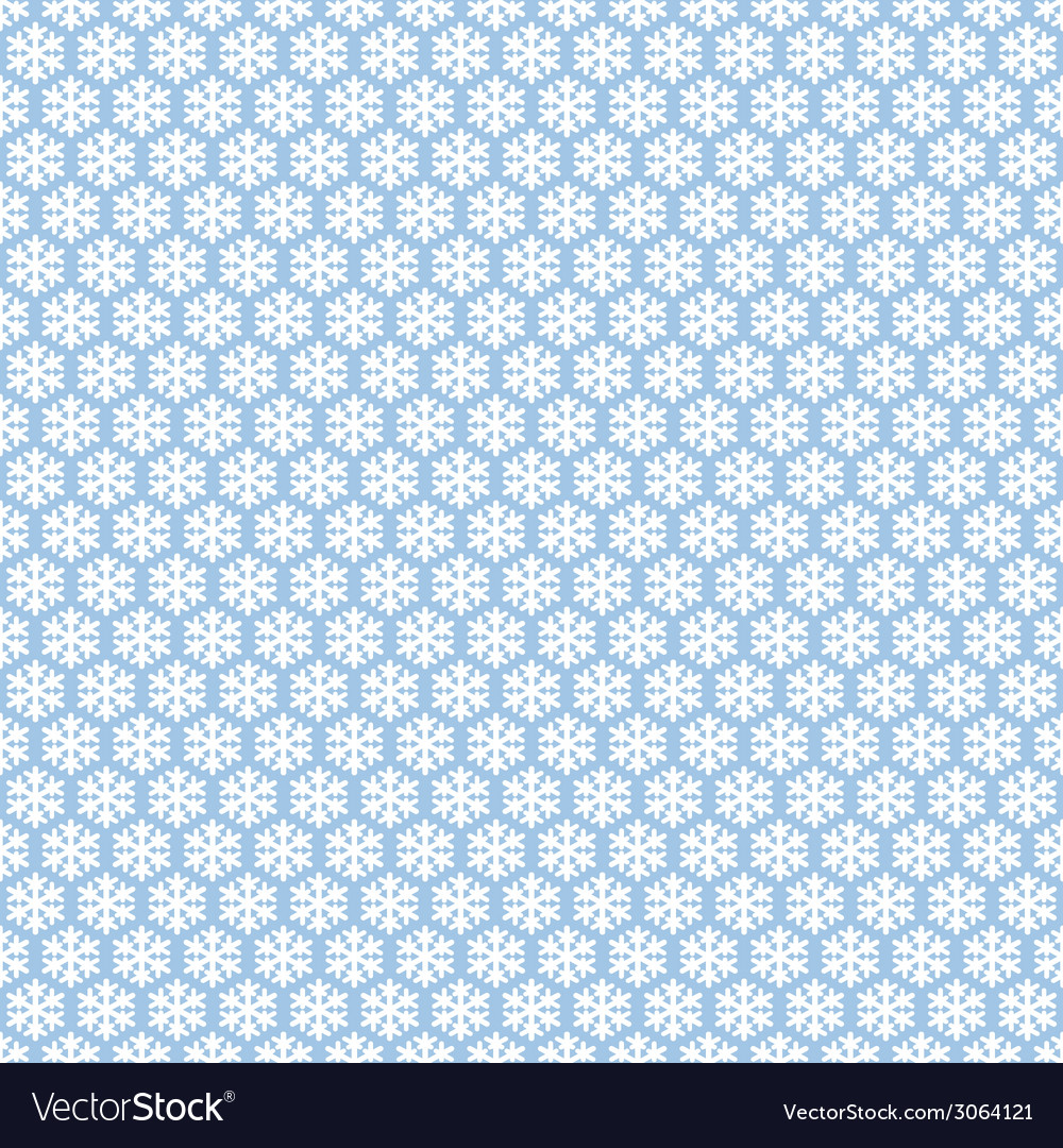 Blue seamless snowflakes pattern snow background Vector Image