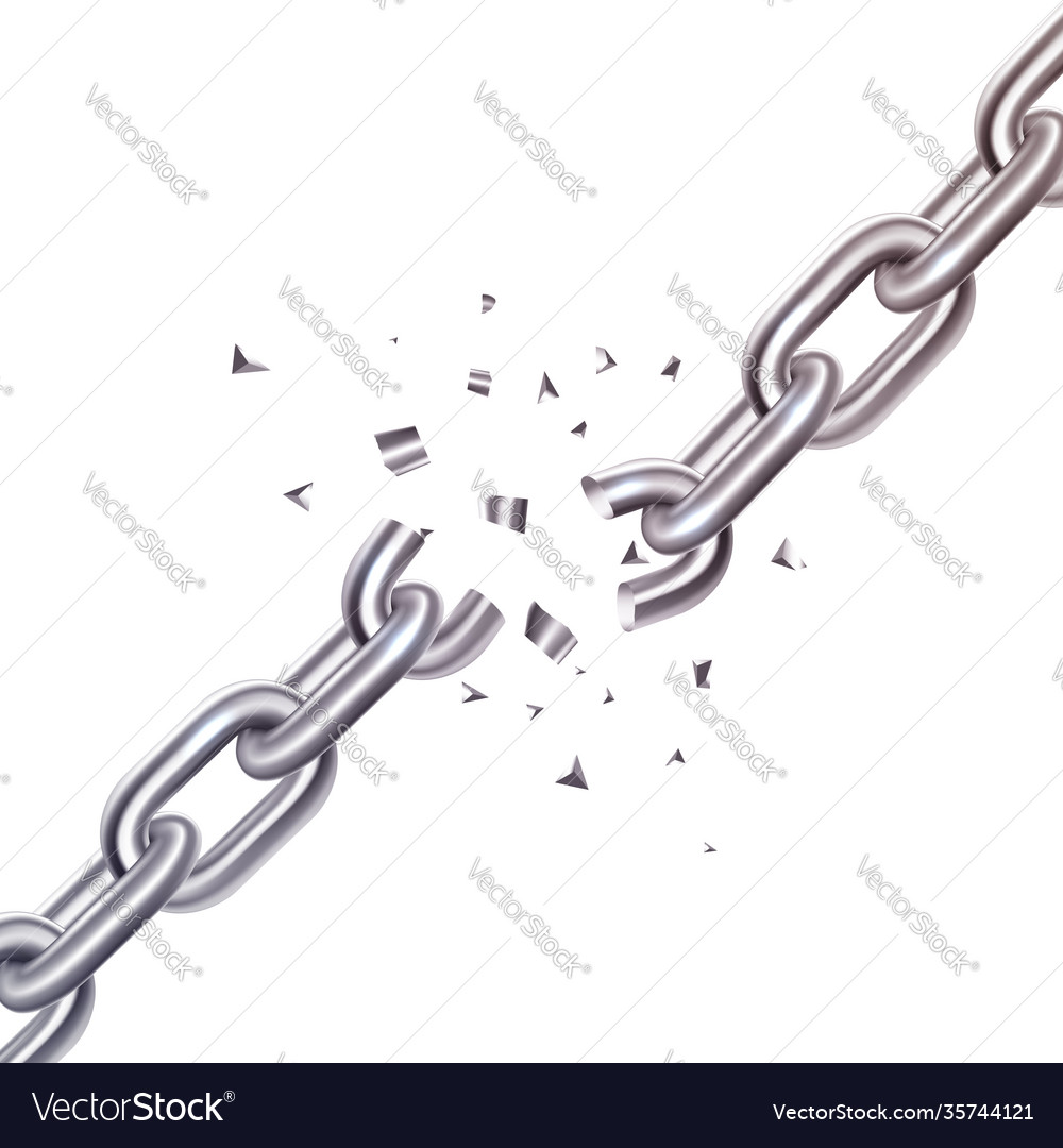 Broken chain Royalty Free Vector Image - VectorStock