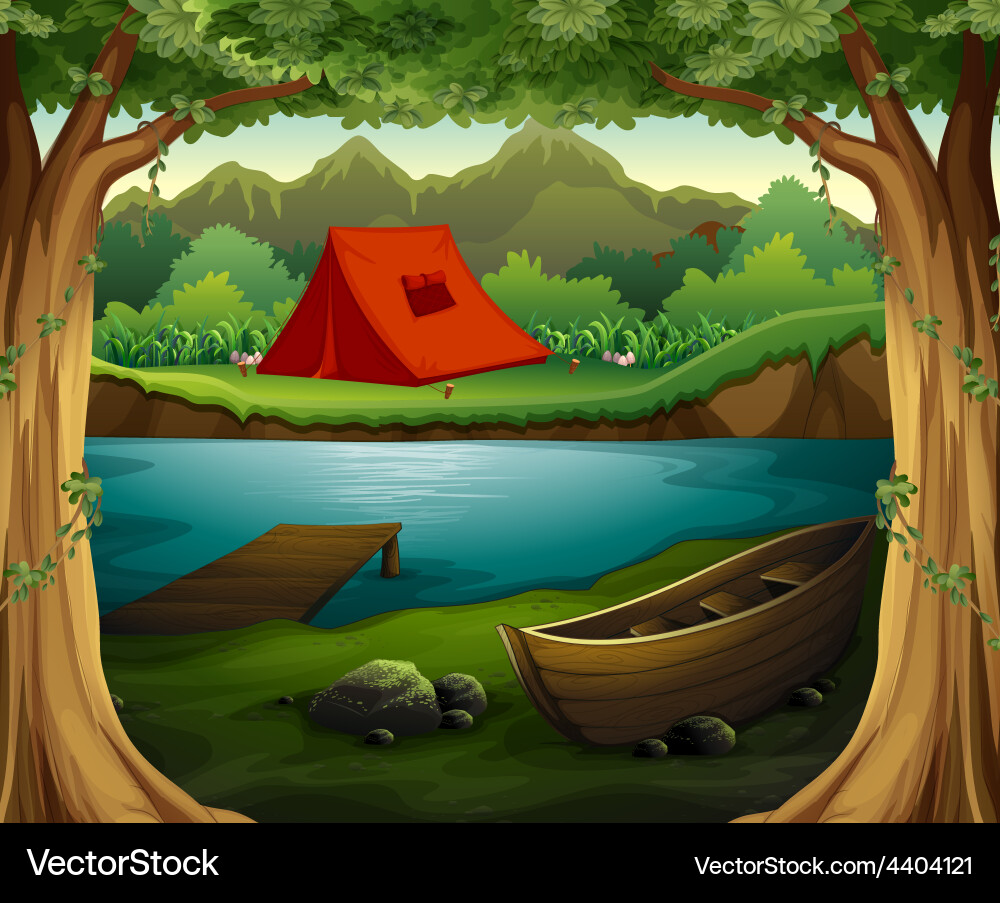 Camping ground Royalty Free Vector Image - VectorStock