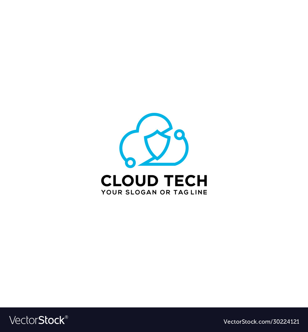 Cloud security logo design Royalty Free Vector Image